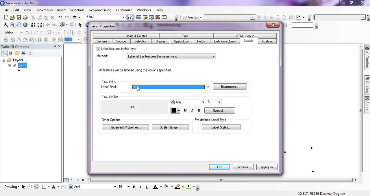 label et symbologie Shapefile point dans ArcGis - YouTube