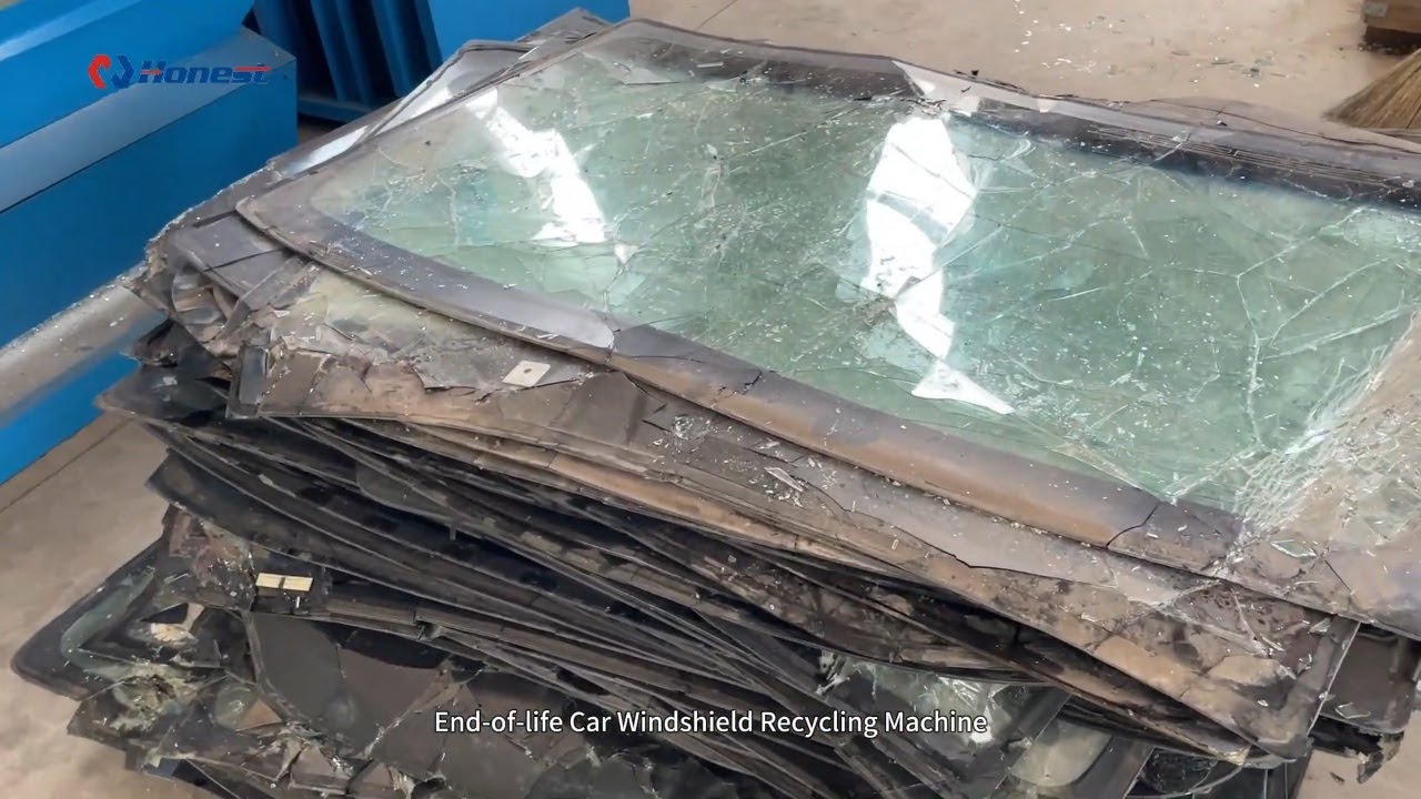 End-of-life Vehicle Windshield Glass Recycling | PVB Glass Separator ...