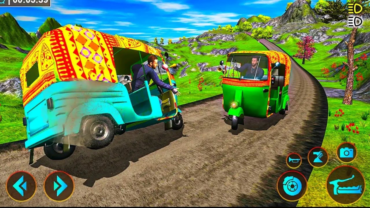 Offroad tuk tuk rikshaw game | europe tuk tuk | Ponni games - YouTube