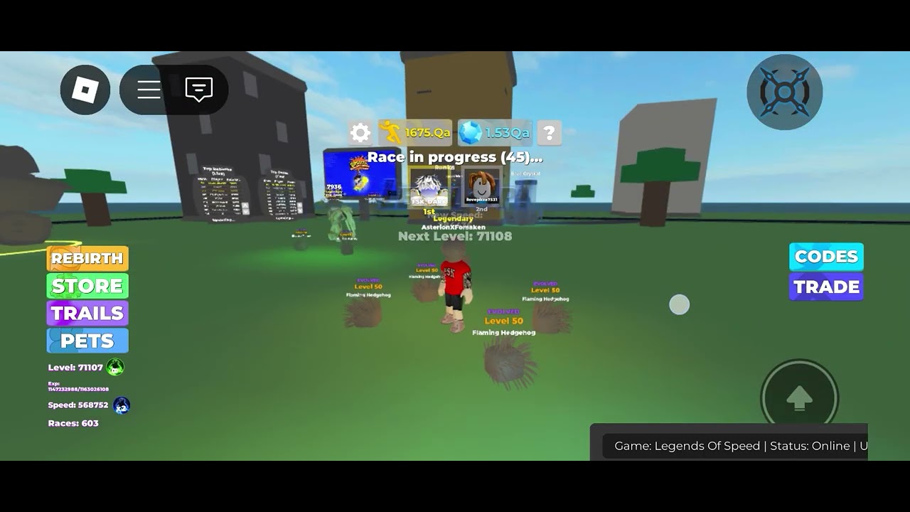 FARMING REBIRTH ON LEGEND OF SPEED WITH 26B GLITCHED PET FOR MY ALT # ...