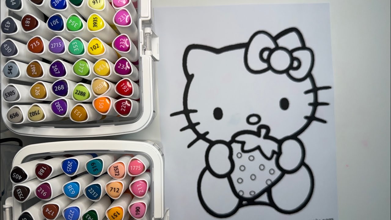 Painting & coloring palette and brush. Hello Kitty | For kids and ...