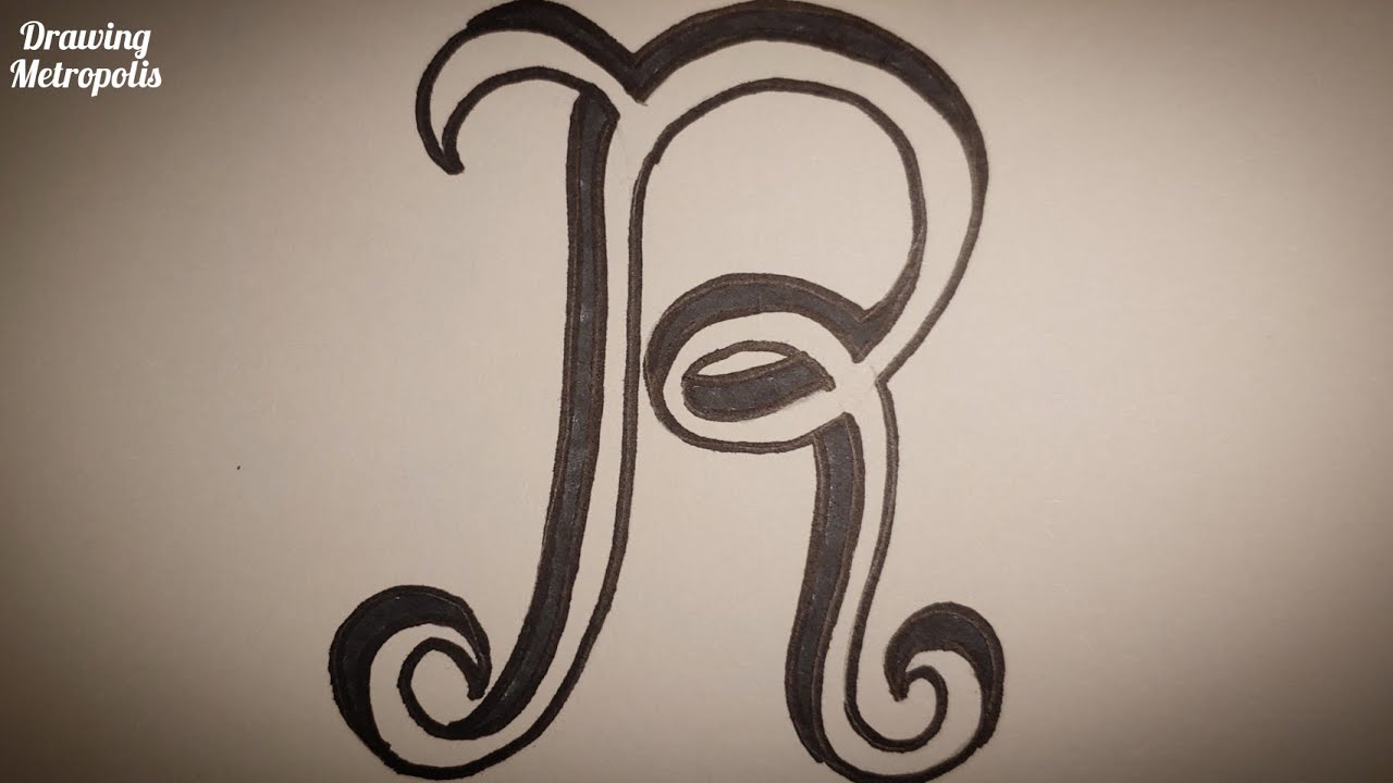 Drawing the Uppercase Cursive Letter R in 3D (18/26) - YouTube