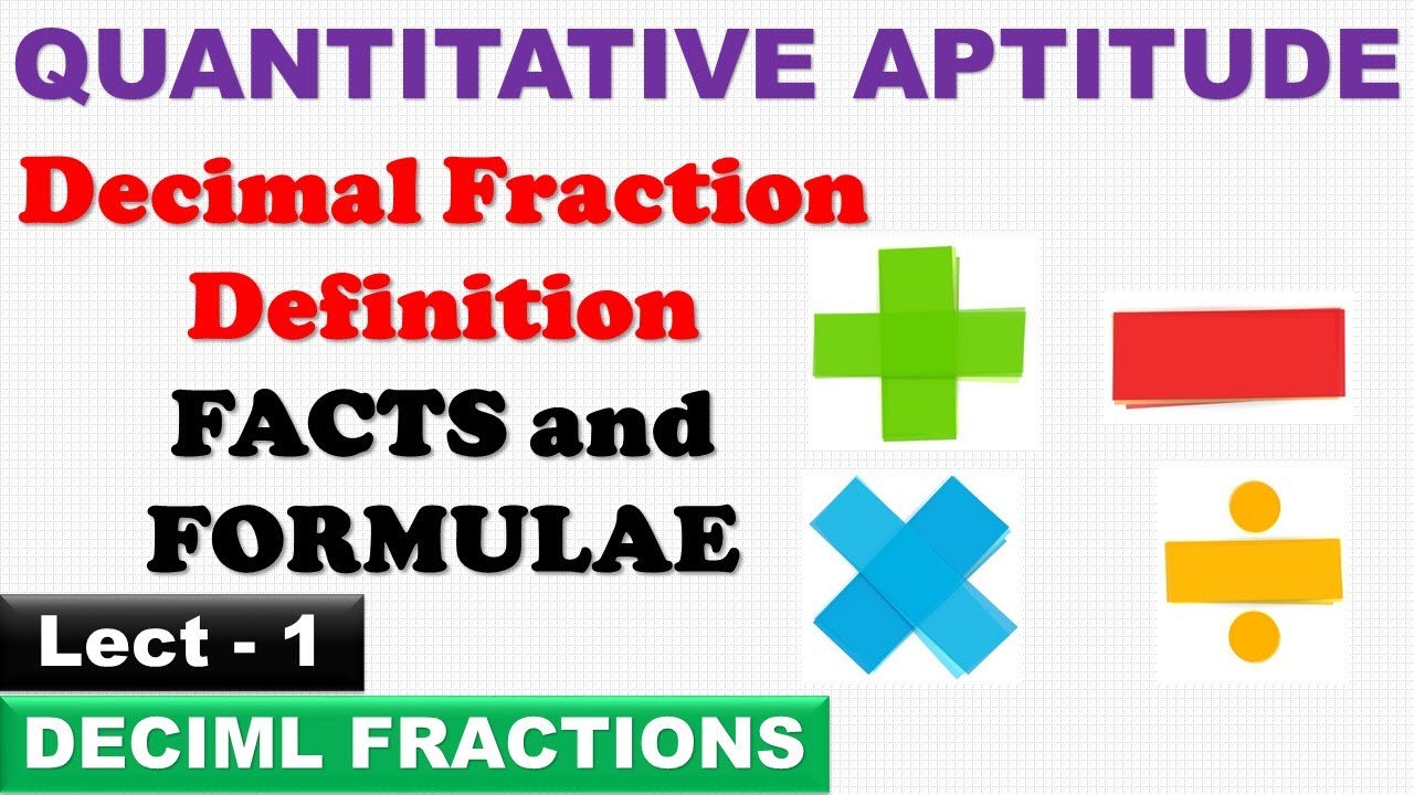 Decimal Fraction definition | Quantitative Aptitude - YouTube