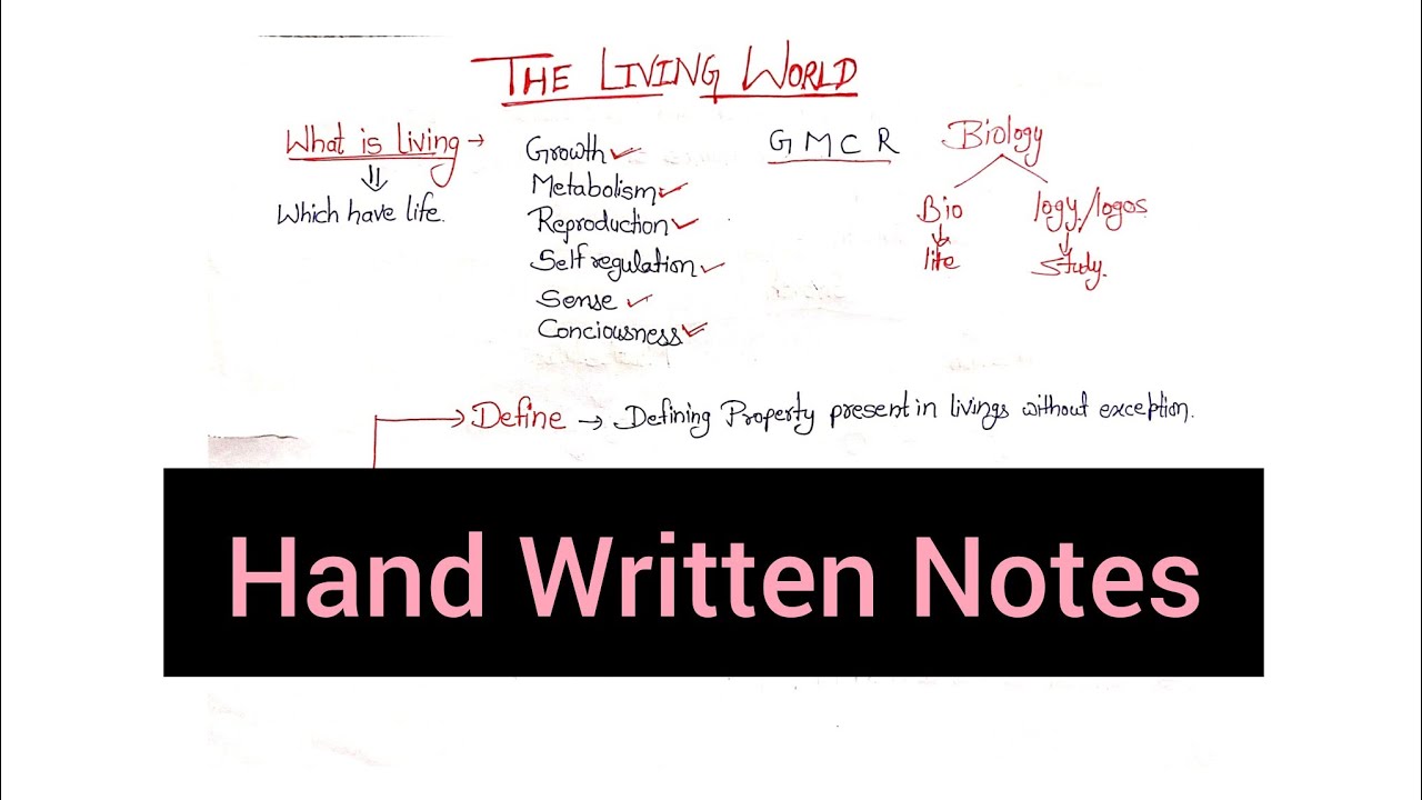 THE LIVING WORLD NOTES | HAND WRITTEN NOTES OF LIVING WORLD NEET ...