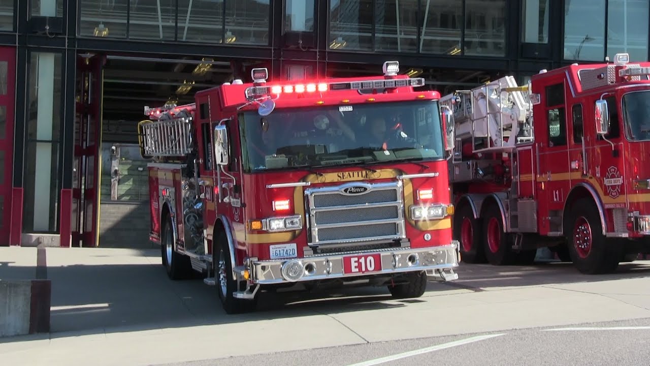 [Waving Firefighter] Engine 10 - Seattle Fire Department responding ...