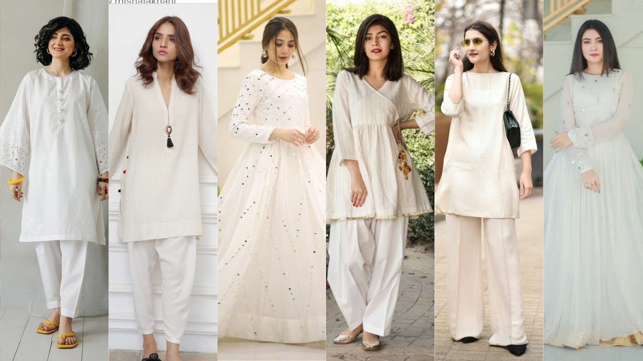 Zabardast WHITE Dress Design for Girls // Simple Casual Frock Designs ...