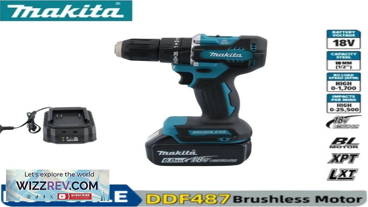 Makita DDF487 Cordless Electric Screwdriver Brushless Motor ...