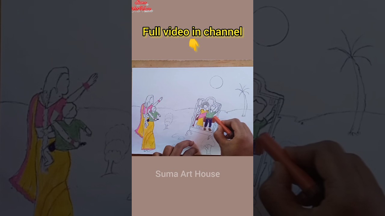 Easy and Creative Mother drawing ||Full video in channel @Suma_ArtHouse ...