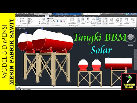 model 3d tangki solar pabrik sawit - YouTube