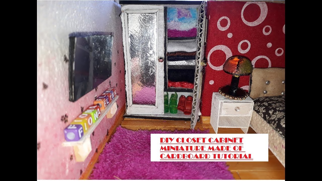 DIY CLOSET CABINET MINIATURE MADE FROM CARDBOARD - YouTube