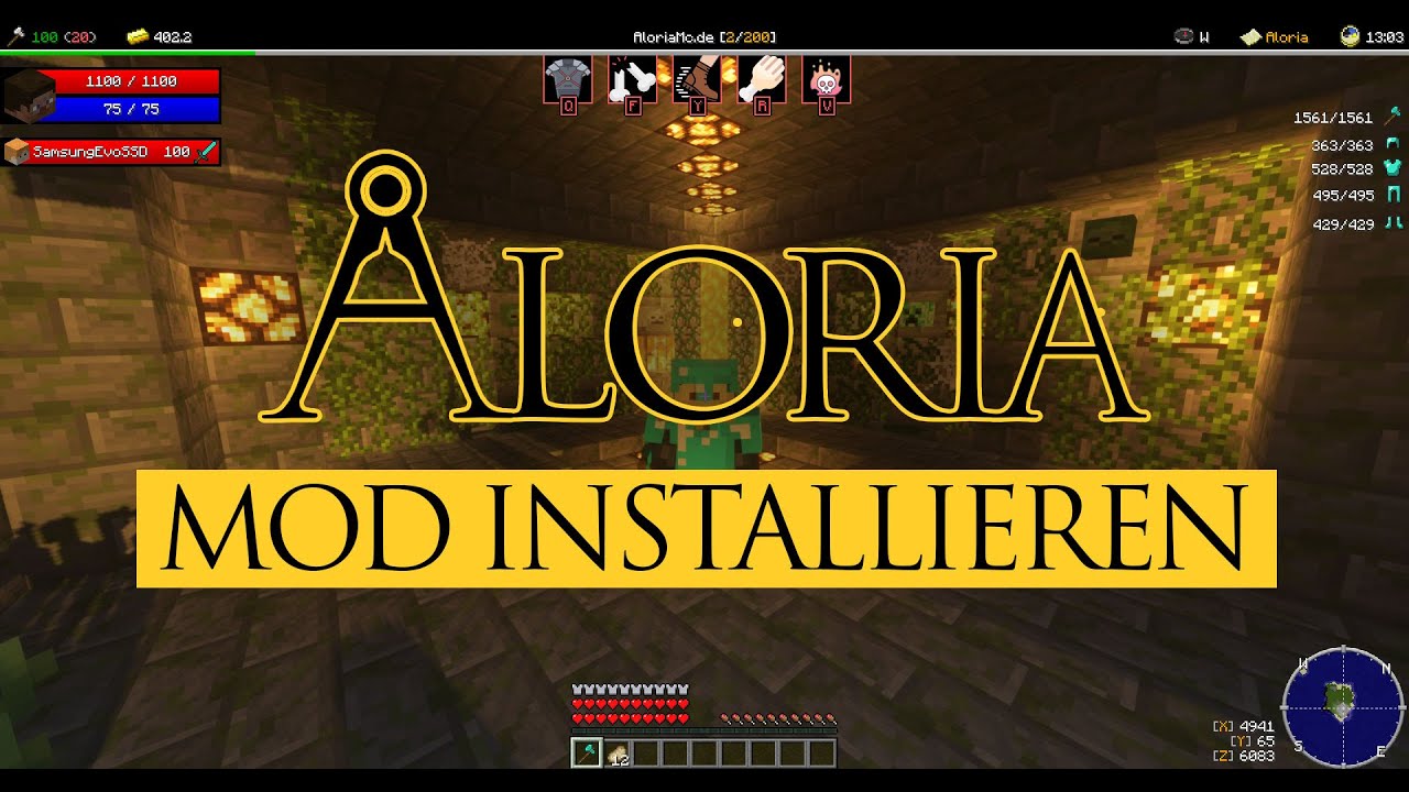Minecraft Mod installieren - Aloria Gilden-PvP Server - YouTube