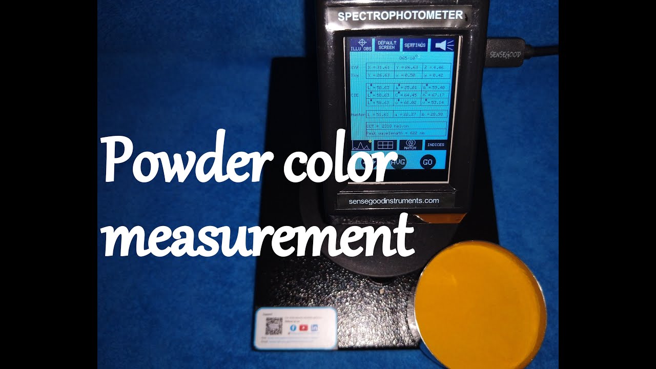 Powder color measurement using benchtop spectrophotometer by Sensegood ...
