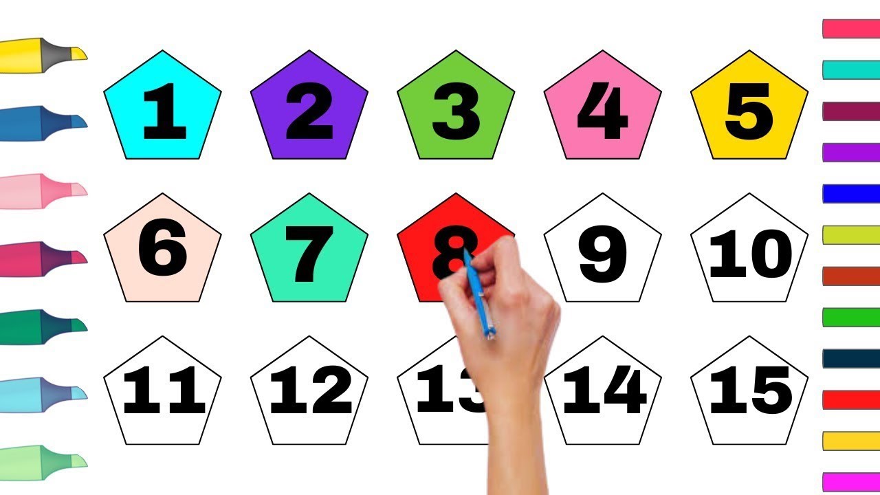 1-15 Numbers | 1234 Number Names | 1 To 15 Numbers Song | 12345 ...