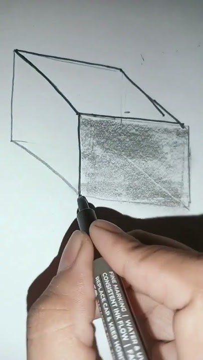 Simple 3D Box drawing #art #3d #shorts #viral - YouTube