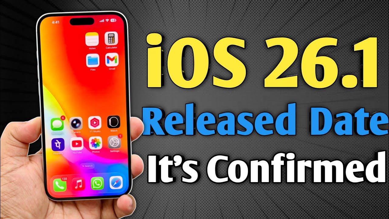 iOS 26.1 Release Date - Confirmed - YouTube