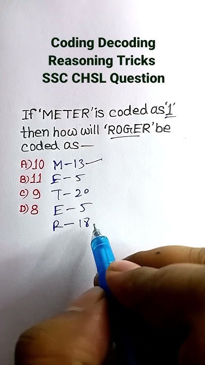 Coding Decoding | Coding Decoding Reasoning Tricks| Reasoning for SSC GD | #shorts - YouTube
