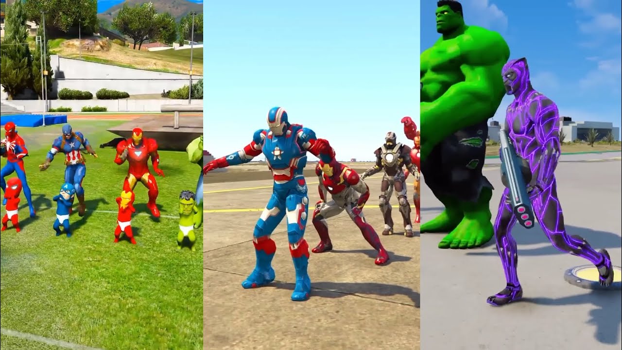 GTA V Hulk, Spider-Man, Iron Man and Captian 🆚 Superhero vs Devil Hulk ...