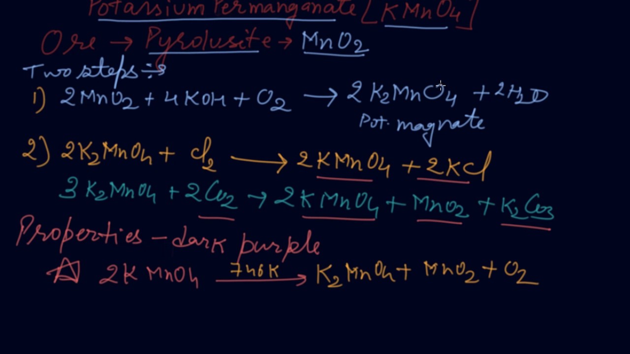 Preparation of Pot Permanganate | Class 12 Chemistry The d and f Block ...