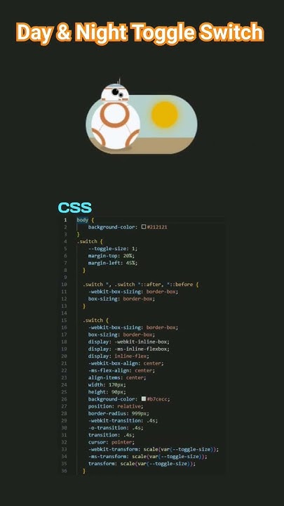 Day And Night Toggle Switch Html And Css Toggle Switch Toggle Switch Css Animation Shorts