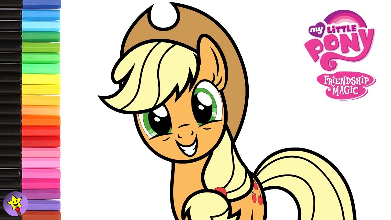 MLP My Little Pony Coloring Book MLPFiM Applejack Coloring Page - YouTube