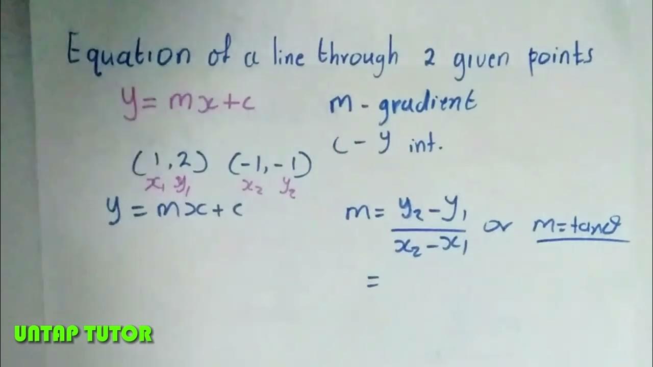 Finding Equation of a Line through 2 points | Analytical Geometry ...
