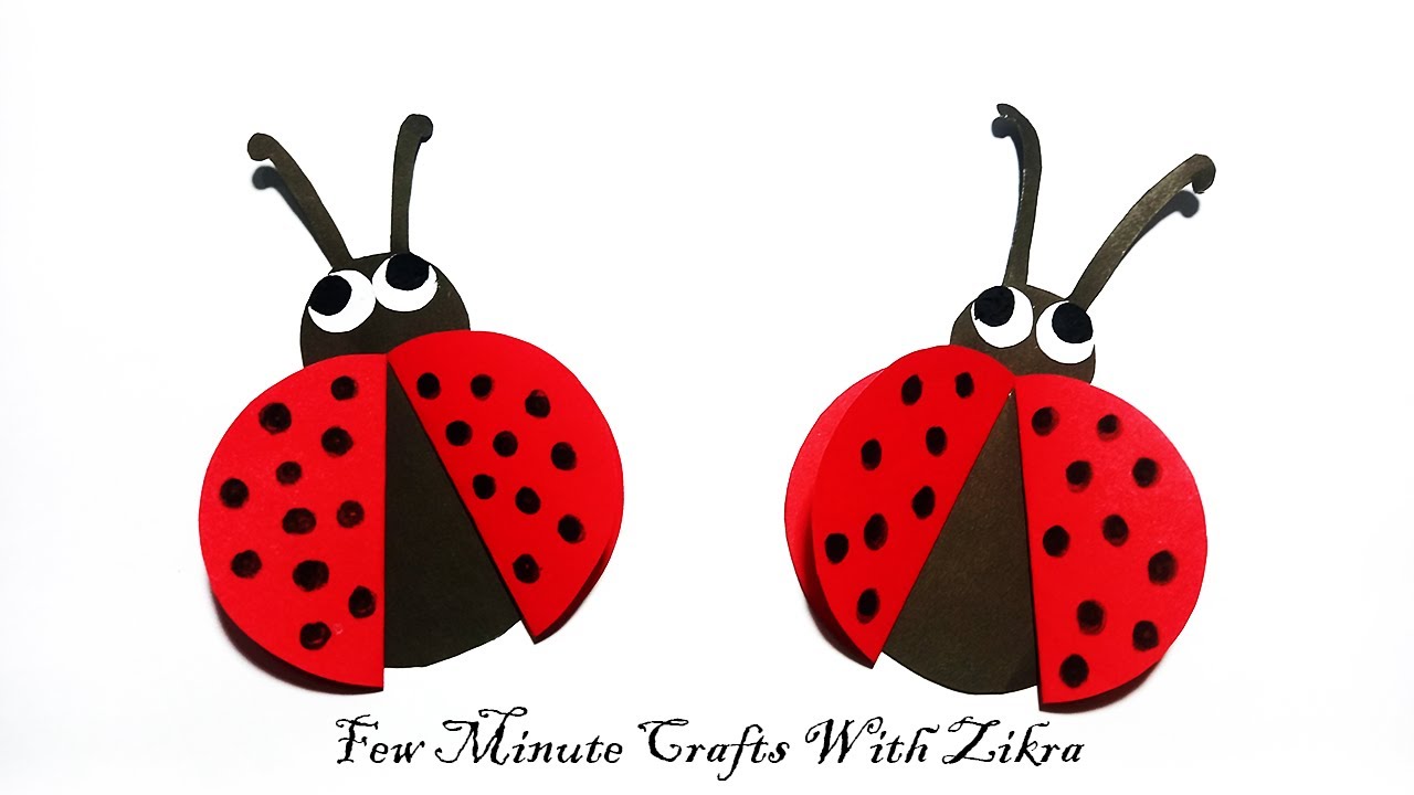 How to make paper ladybug | easy paper insect making | paper origami ...