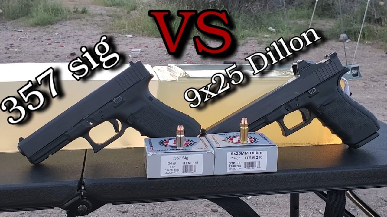357 sig VS 9x25mm Dillon Ballistics Gel Test - YouTube