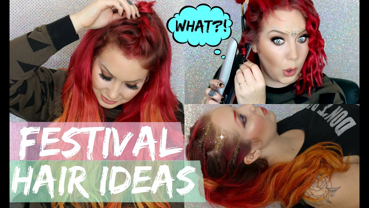 3 Festival Hair Styles! FOR ALL HAIR LENGTHS! | Jade Madden - YouTube