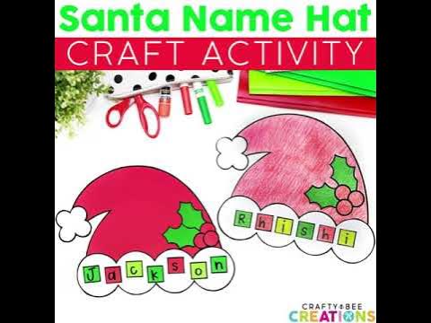 Santa Name Hat Craft Activity - YouTube