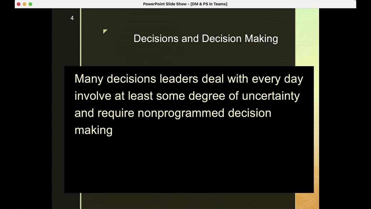 Decision Making and Problem Solving Lecture - YouTube
