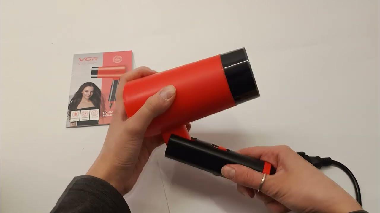 Відео огляд: Фен із складною ручкою для волосся VGR V-426 2000Вт, Стильний фен для укладання ...