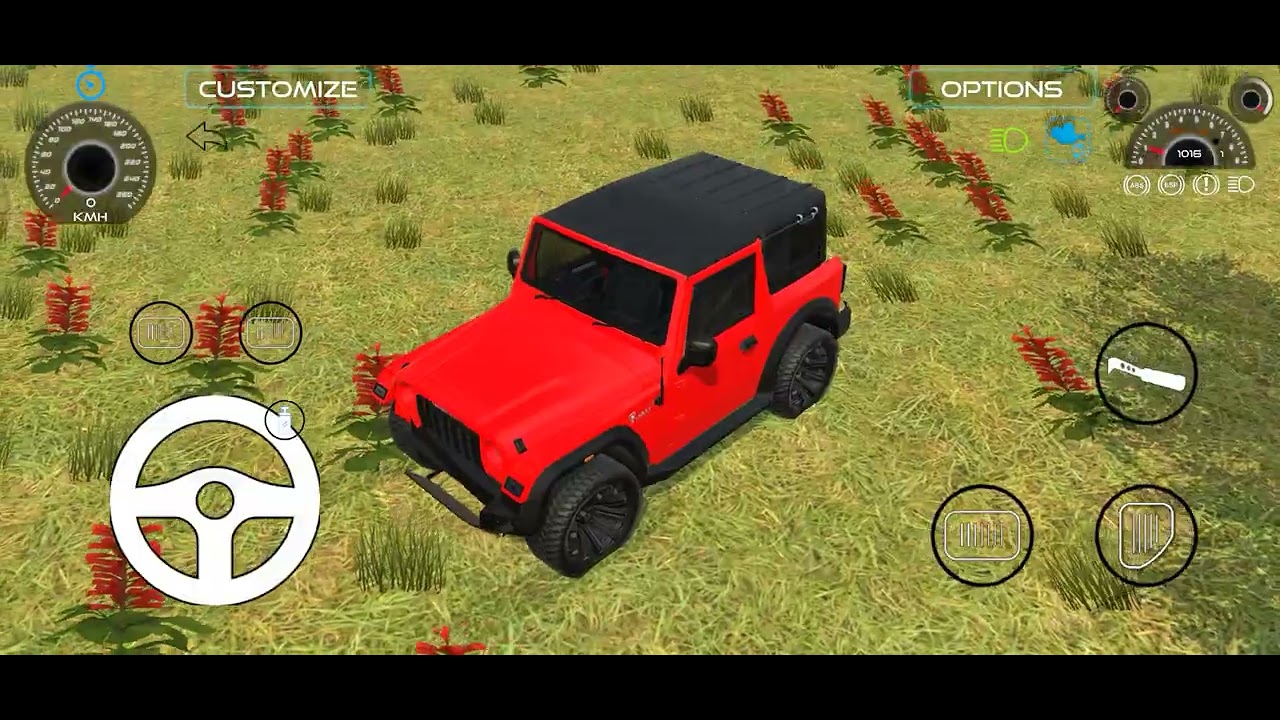 Red Thar fly Accident in game #gamingvideos #indianbikedriving3d - YouTube