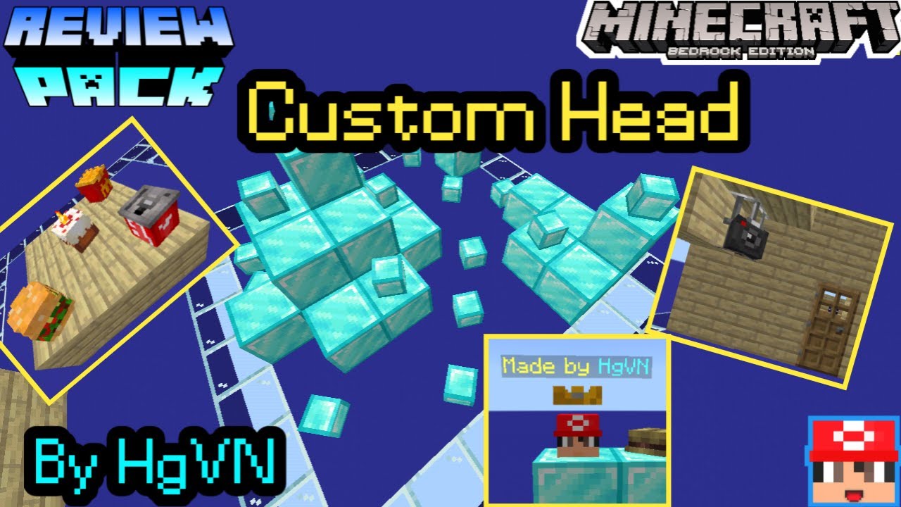 Custom Head và cách thêm Head - Pack Showcase "Custom Head" | MCPE/BE 1 ...