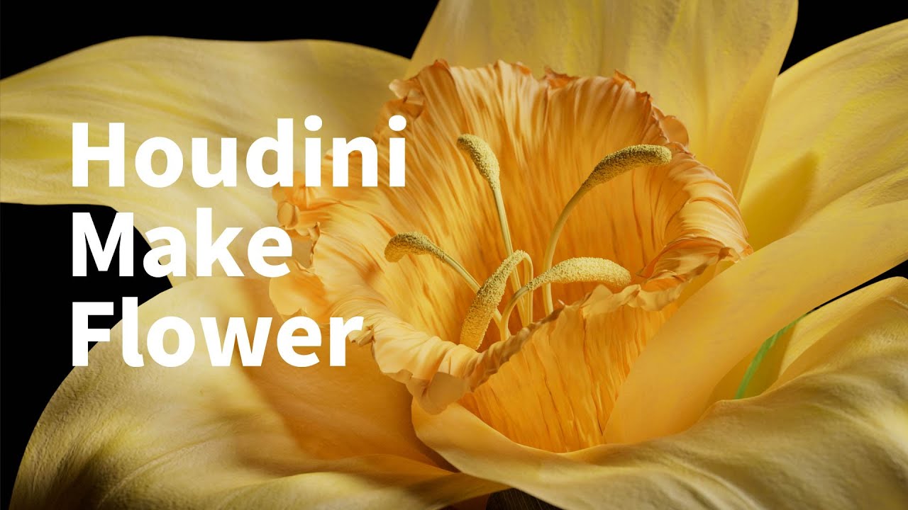[houdini tutorial] make a bloom flower in Houdini use kinefx vellum - YouTube