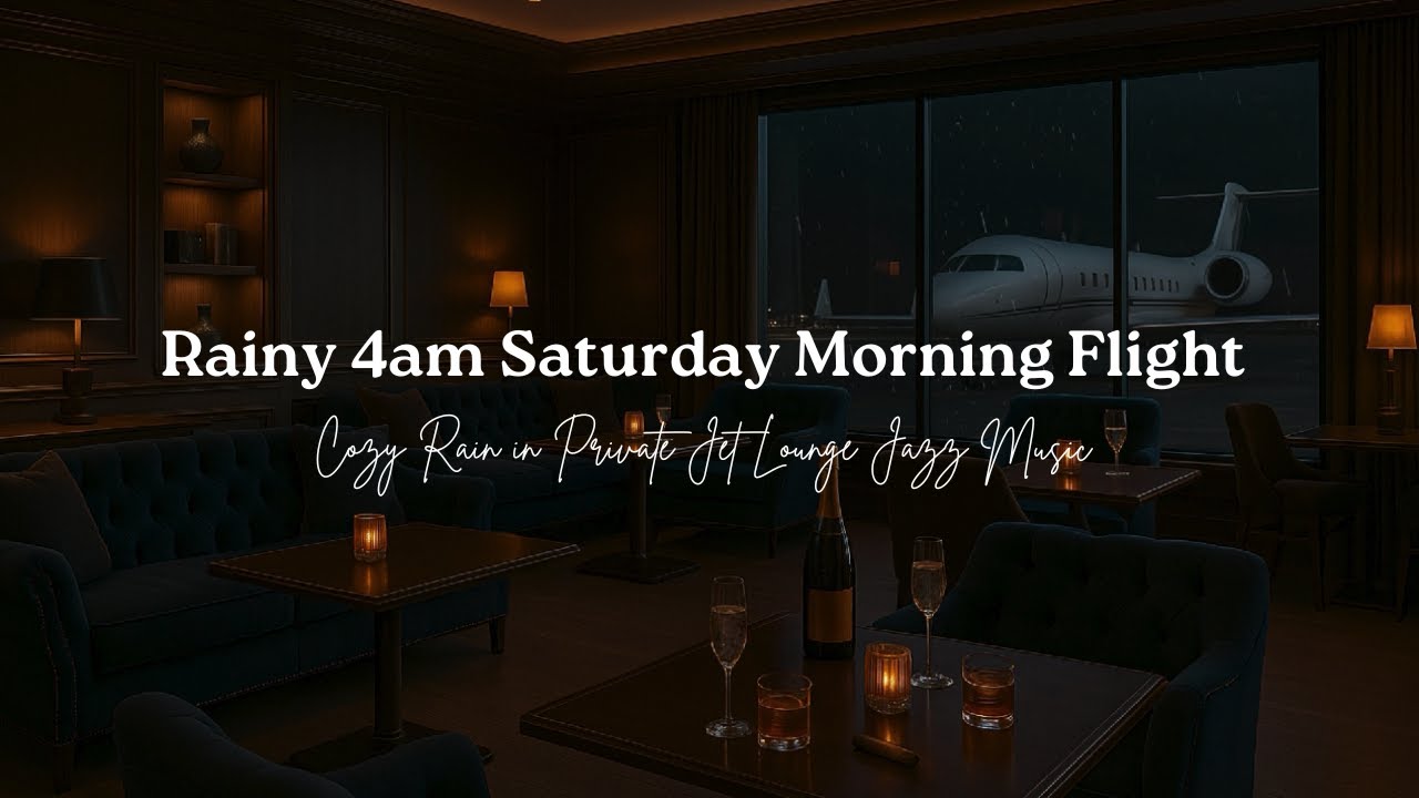 Rainy 4am Saturday Morning Flight at Private Jet Lounge with logo - YouTube