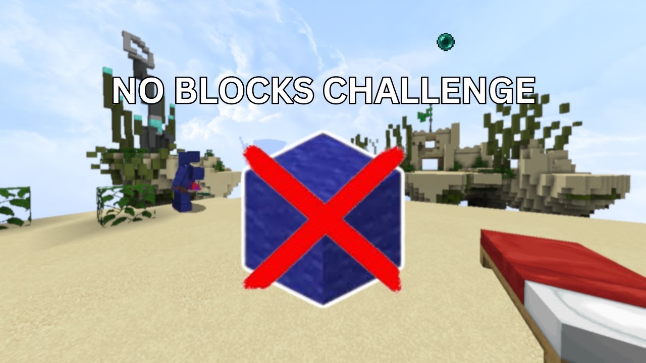 NO BLOCKS CHALLENGE: WINNING Without Using Blocks I Minecraft bedwars ...
