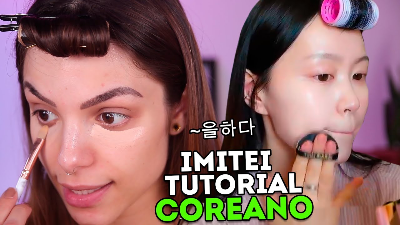 SEGUI um TUTORIAL de MAKE COREANA e ME ARREPENDI | 모방 한 한국 메이크업 튜토리얼 ...