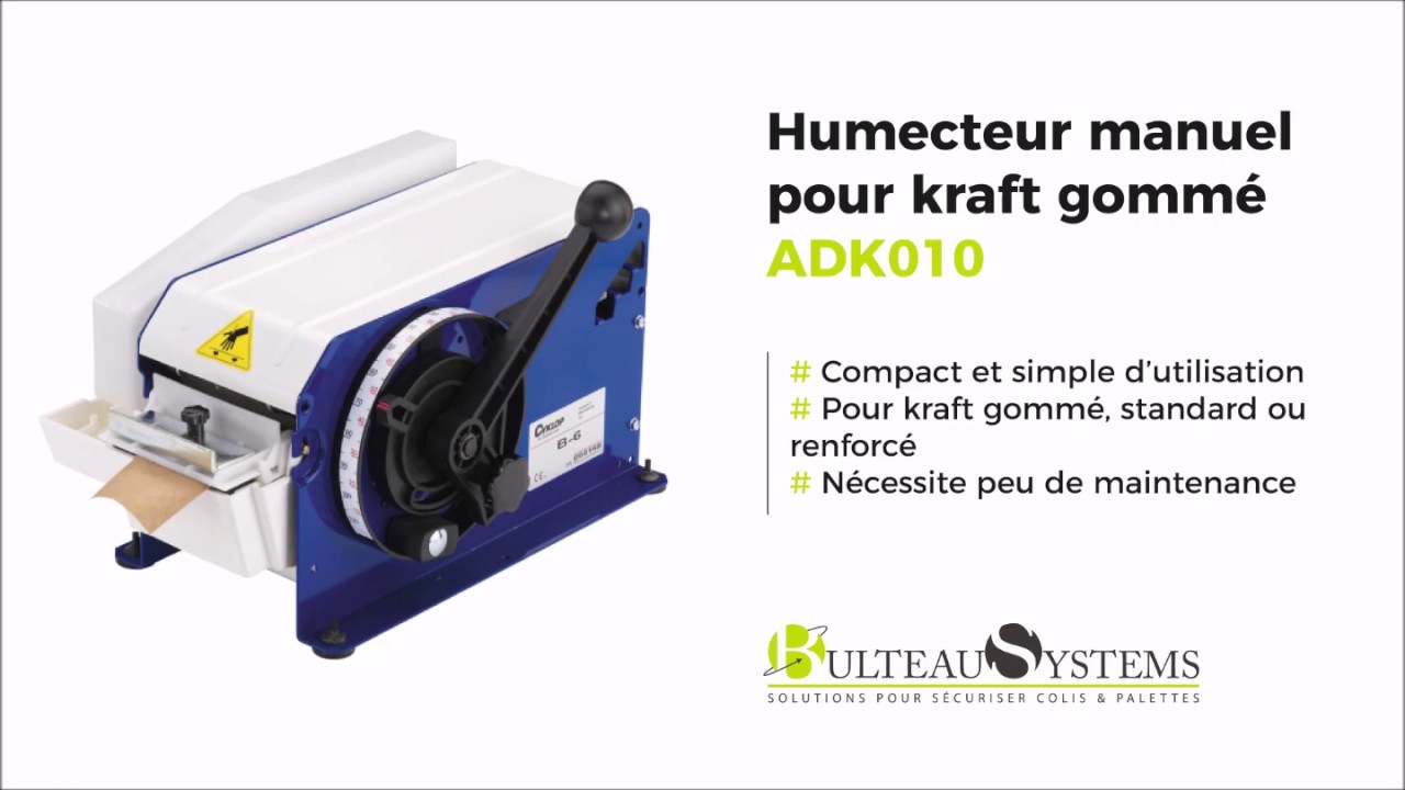 Humecteur manuel pour kraft gomme ADK010 - YouTube