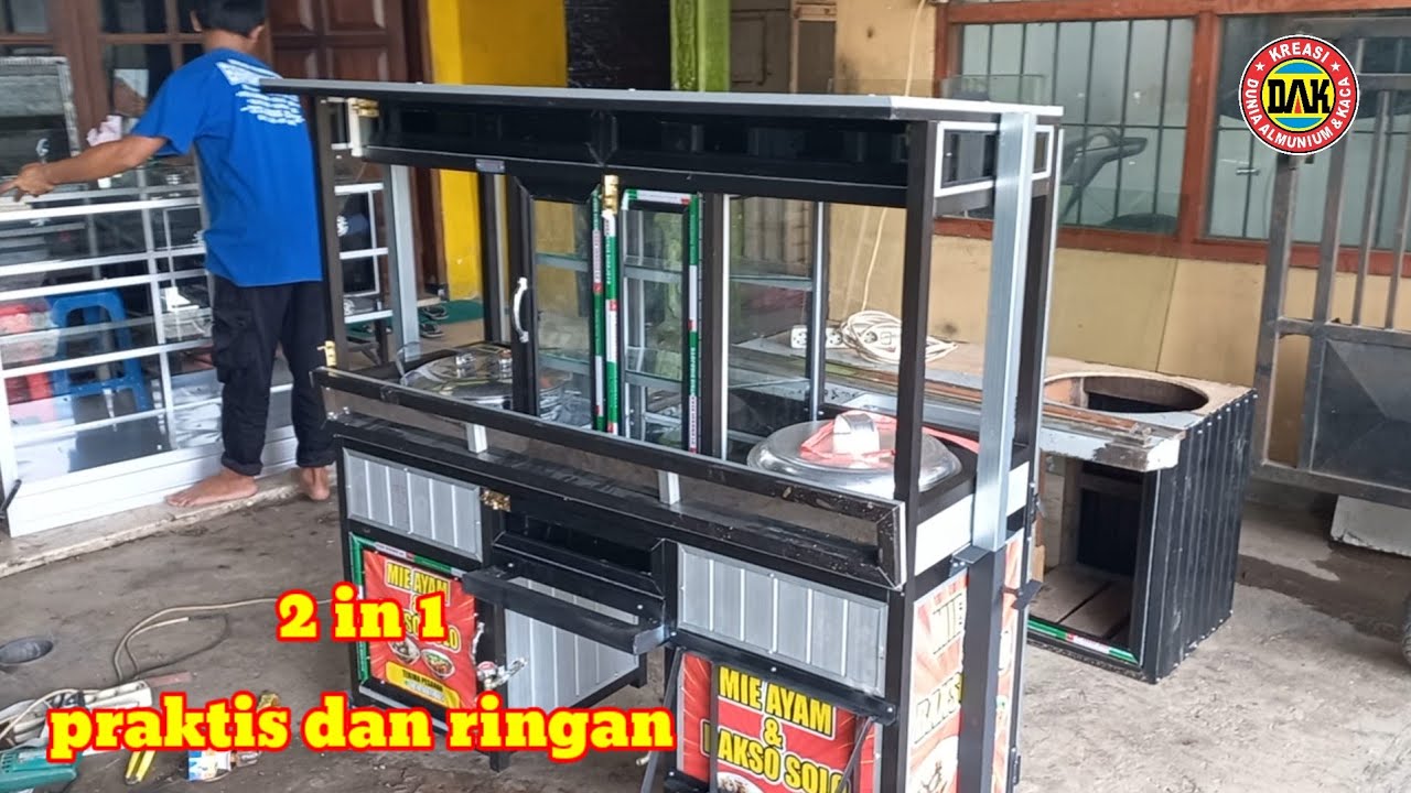 Rombong bakso dan mie kokoh dan ringan model terlaris - YouTube