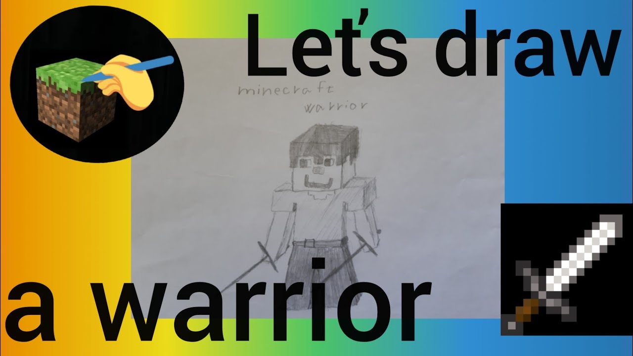 How to draw minecraft warrior - YouTube