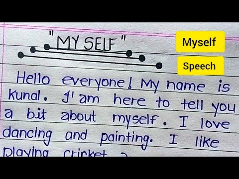 MySelf speech In English For School/University | Myself Speech For ...