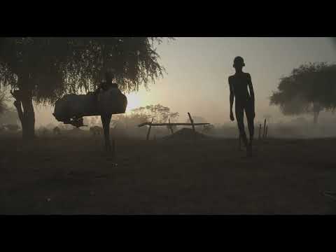 Mundari children with long horns cows,  in a tribe camp, Central Equatoria, Terekeka, South Sudan
