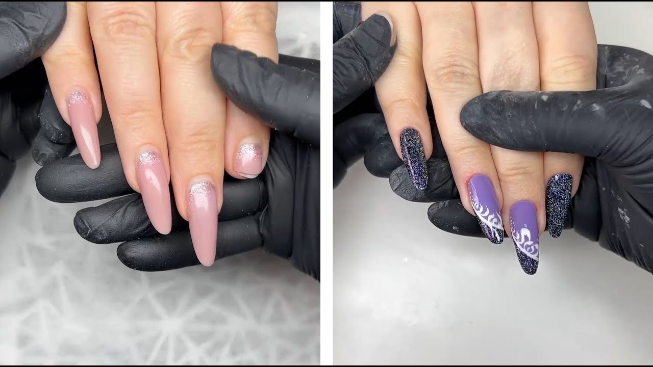 Correction with polygel on the upper forms I do nail design - YouTube