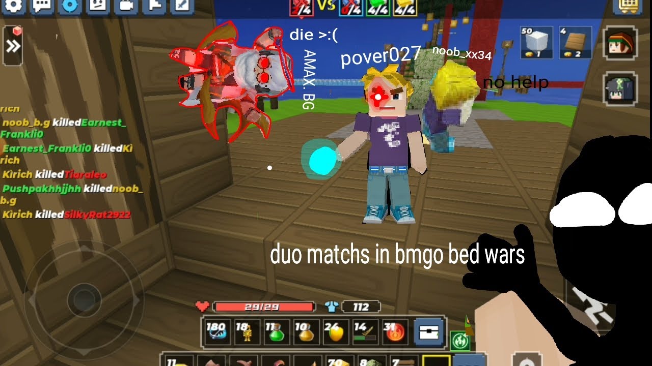 duo matchs in bmgo bed wàrs funny moments [BLOCKMAN GO] - YouTube