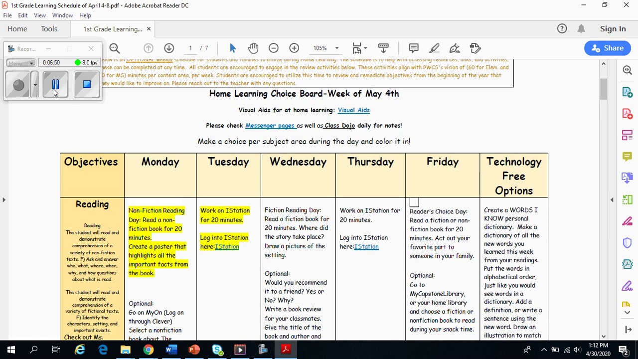 How to Navigate 1st Grade's Weekly Schedule - YouTube