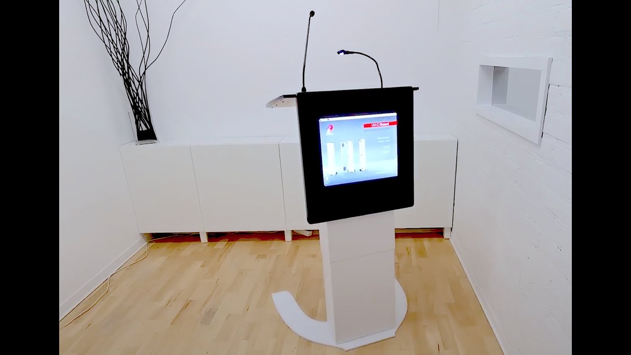 ANTICA lectern with multimedia and screen on front - YouTube