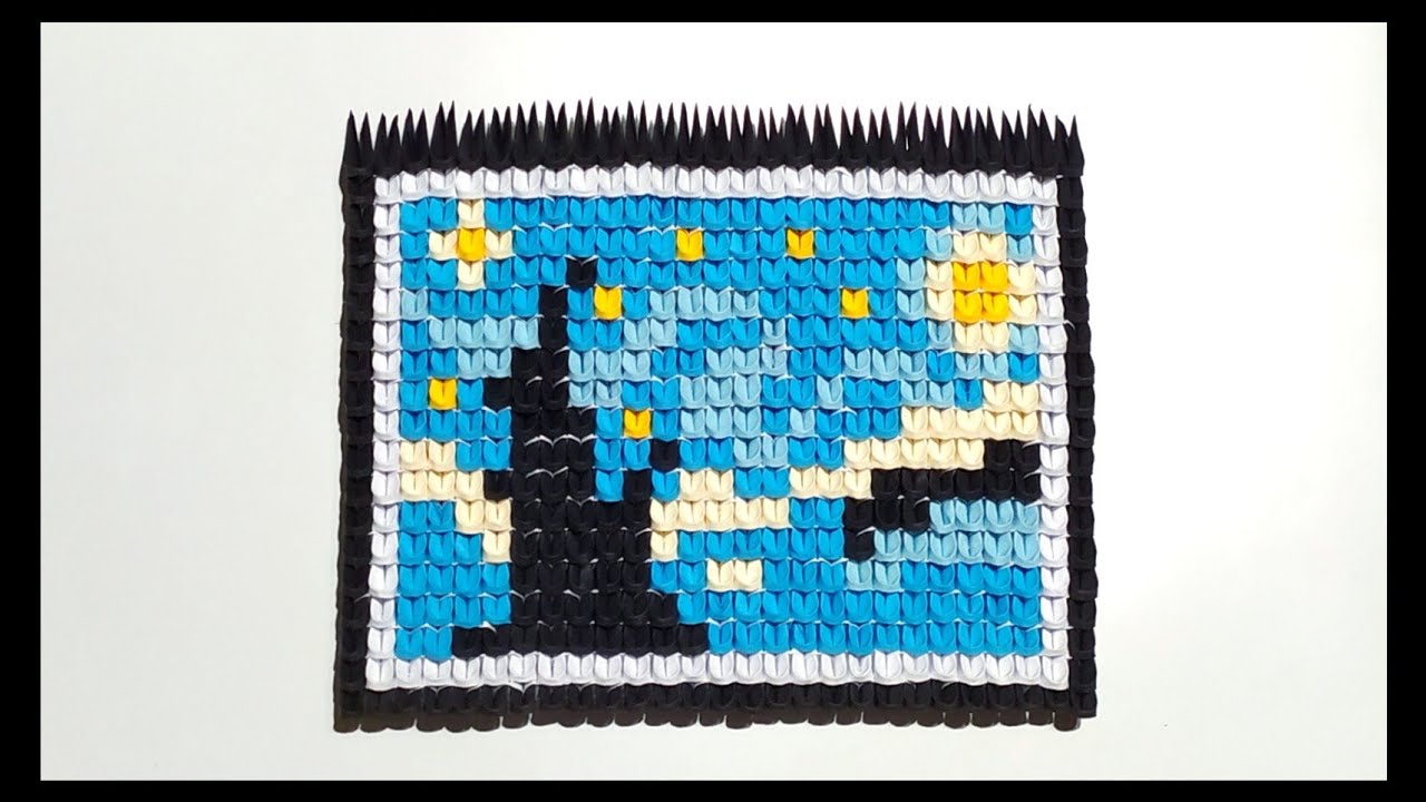 Tutorial Origami The Starry Night Painting - YouTube
