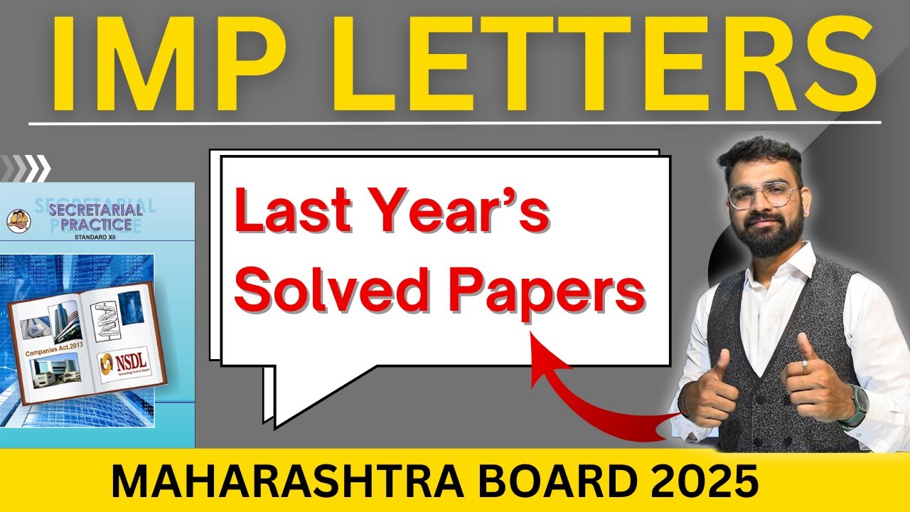 SP | Most Important Letters Letters | Class 12th | HSC Board 2025 ...