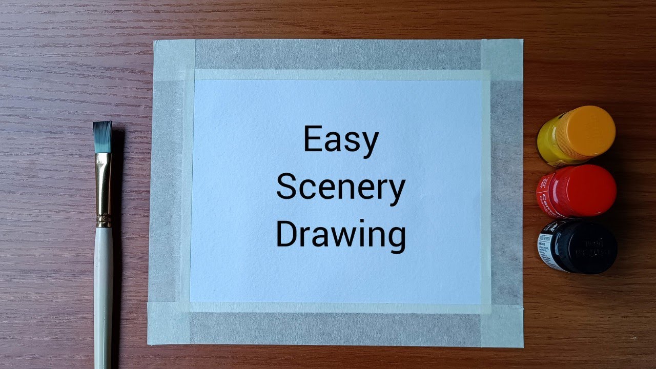 Very easy poster colour painting 😱/sunset drawing for beginners/poster ...