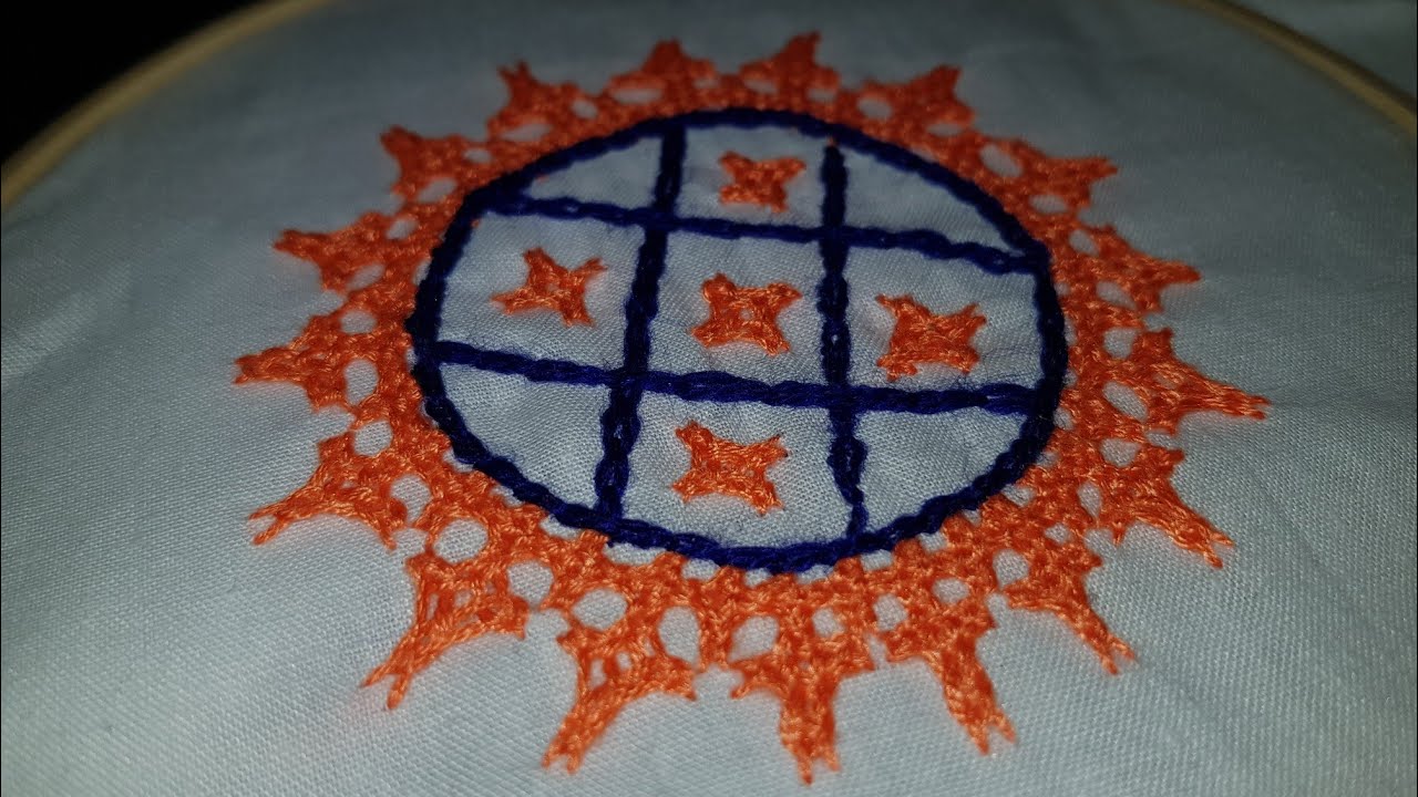HAND EMBROIDERY : ROUND SINDHI TANKA KUTCH WORK PATTERN - YouTube